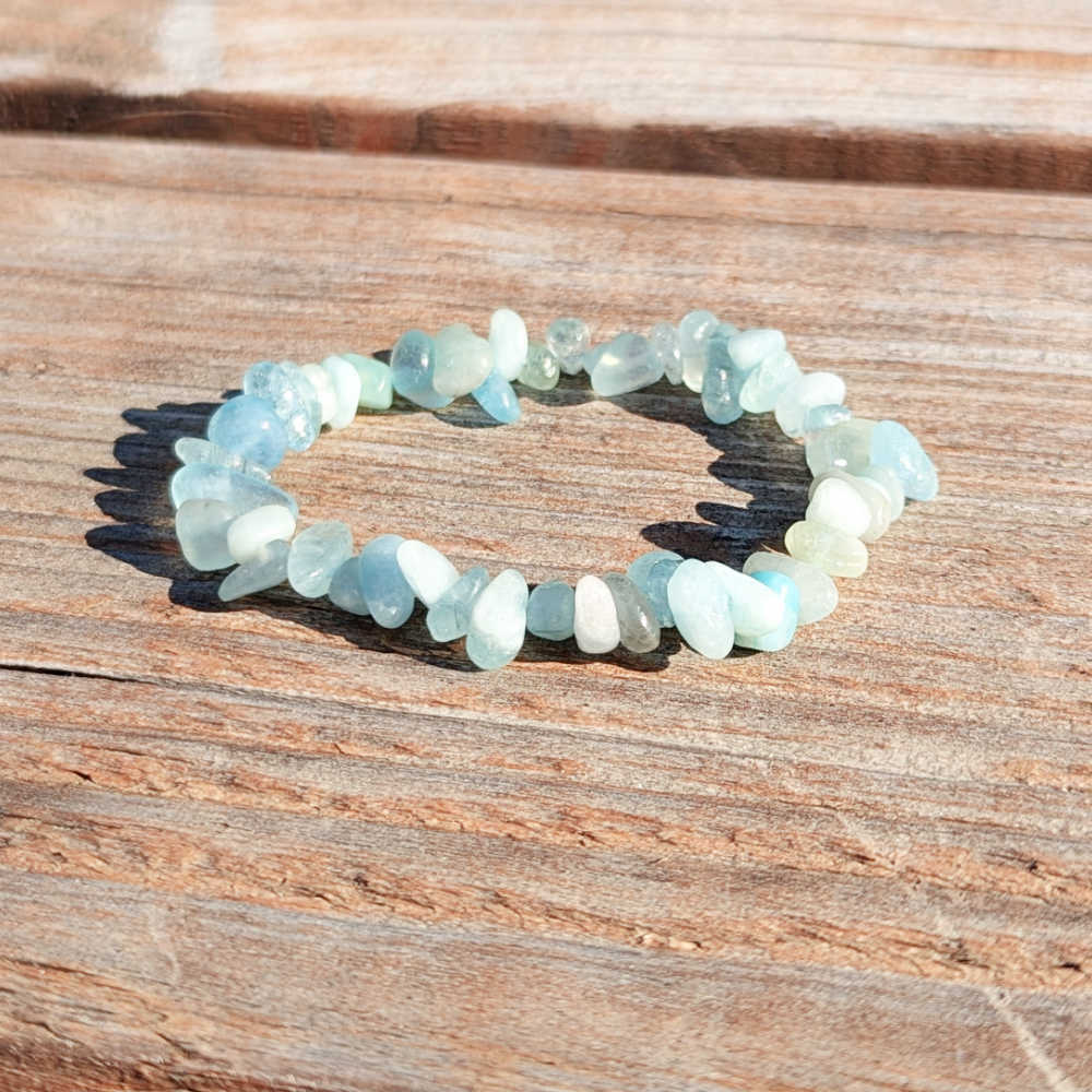 Aquamarine Natural Chip Stone Bracelet